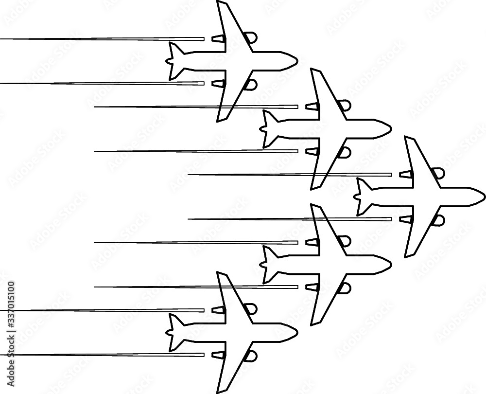 The graphic image of the flying aeroplane was drawn in CAD drawing ...