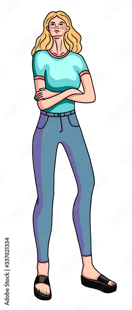 Confident Beautiful Girl Drawings Simple