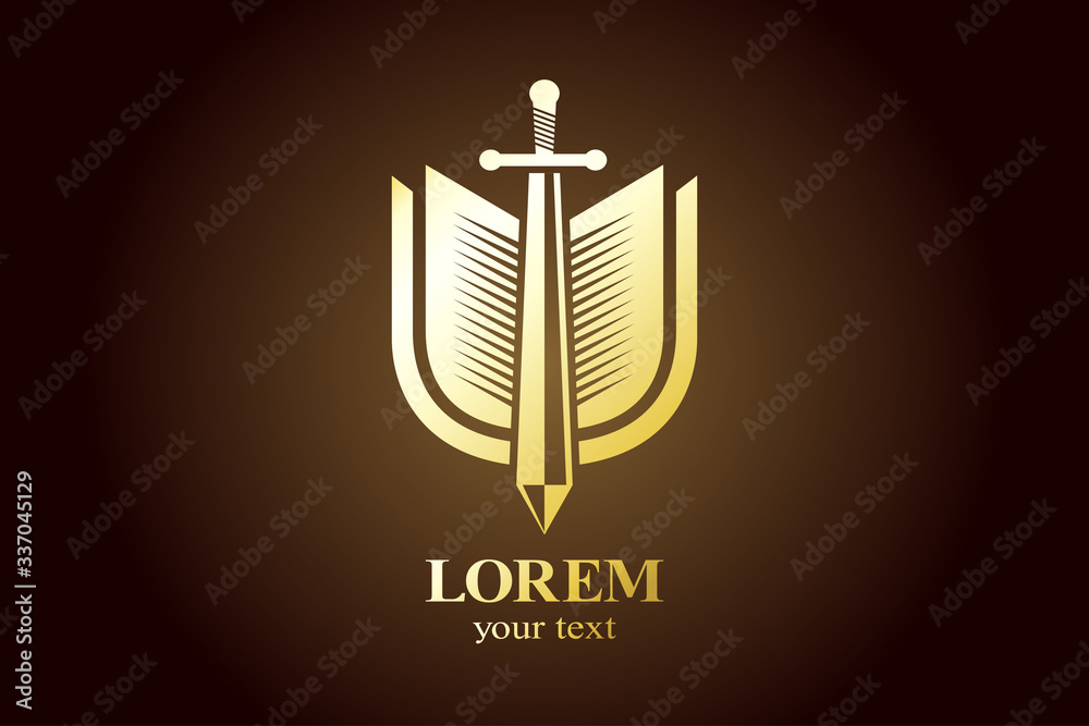 sword shield symbol emblem sign Stock Vector | Adobe Stock