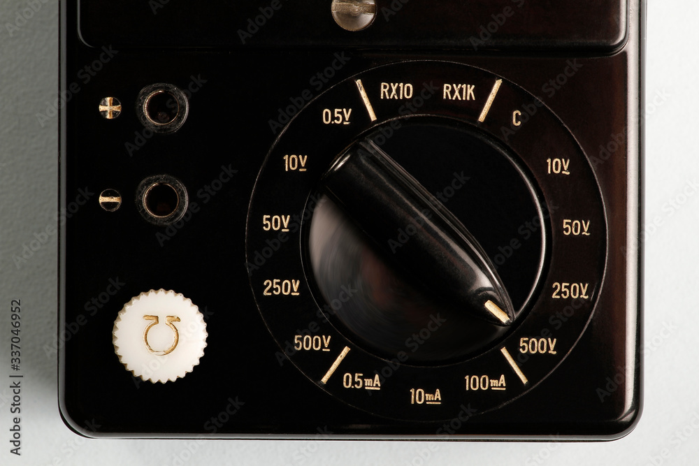 Analog black Chinese production old technology avometer, multimeter ...