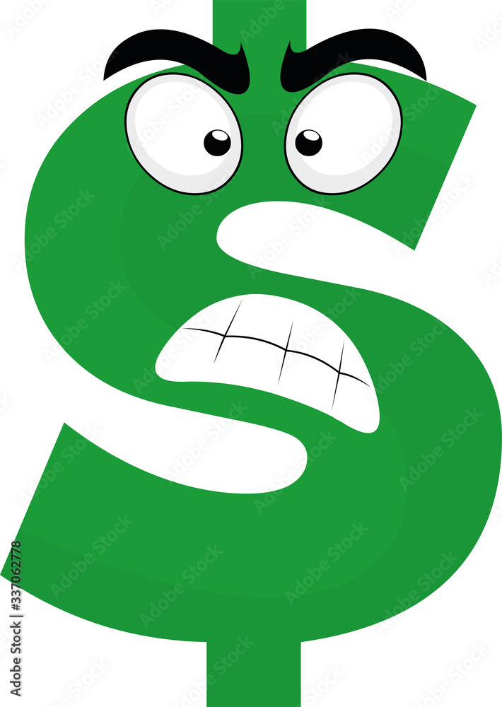 Vector illustration of an angry cartoon dollar sign Stock Vector ...