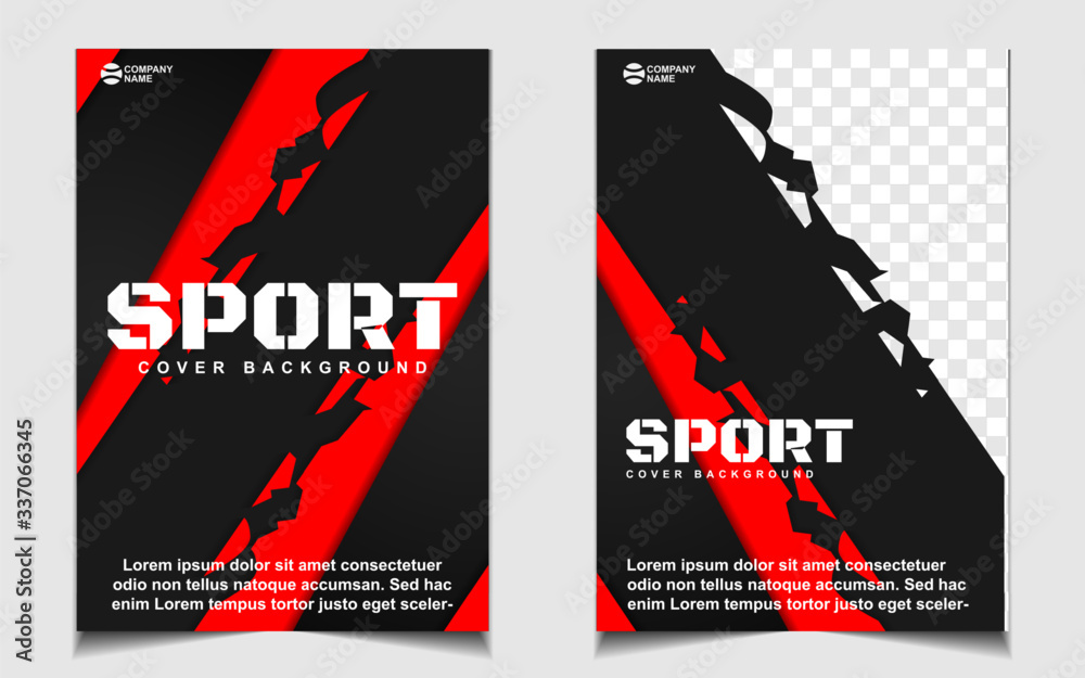 Red and black dynamic shapes colors cover a4 template background ...