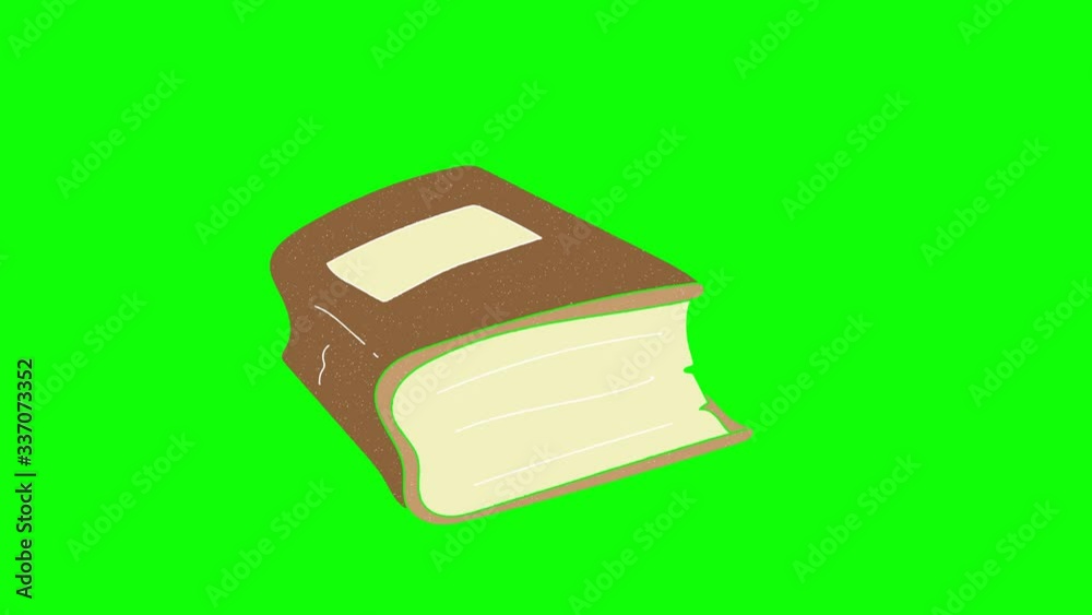 book hand drawn green screen. floating loop animation Stock Video ...