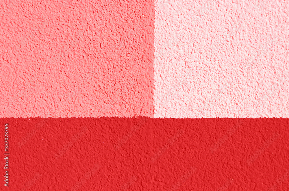 The texture of the three geometric shapes - a red rectangle, a pink and ...