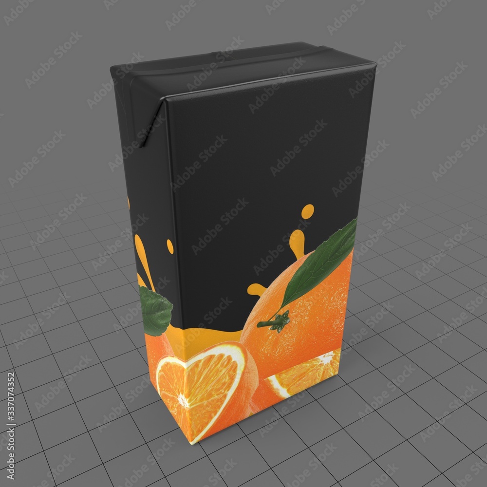 Cardboard orange juice box Stock 3D asset | Adobe Stock