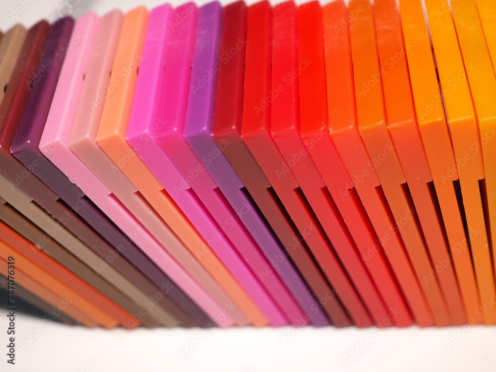 Plastic color swatches book. Sample colors catalogue for plastic ...