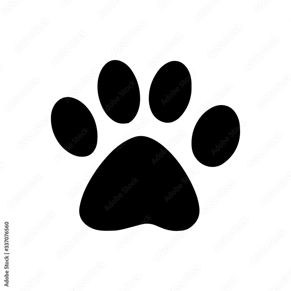 Cute hand drawn cat paws on white background. Vector adorable animals ...