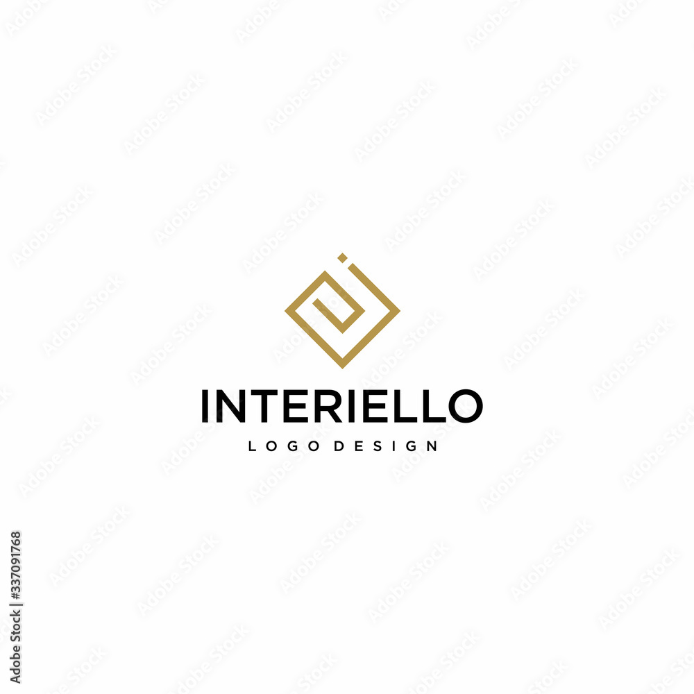 Simple and clean interior logo design of letter I and E with white ...