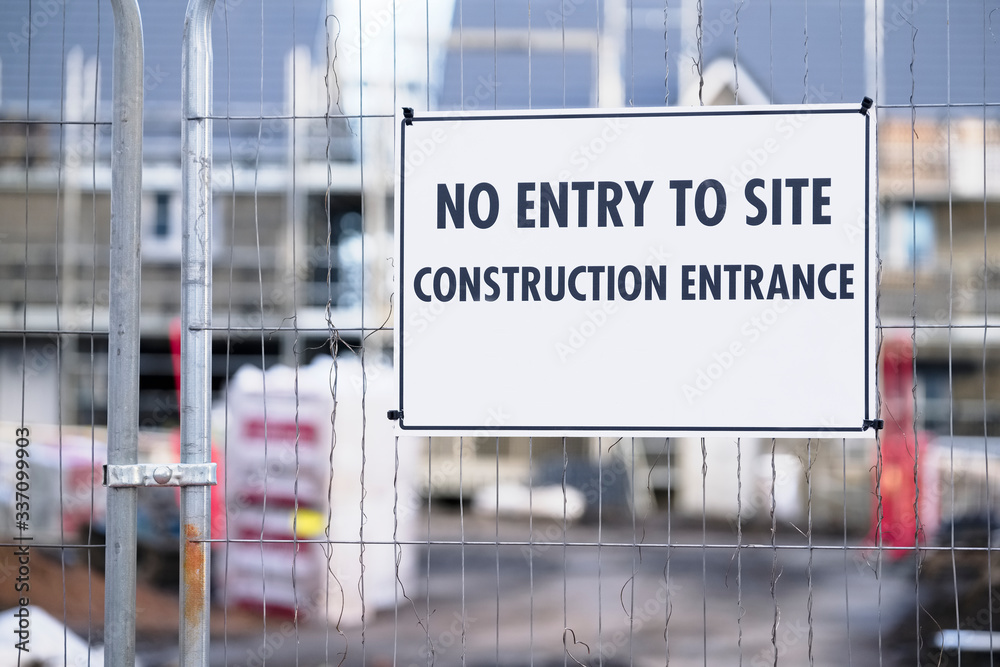 No entry or parking for contractors at building site entrance Stock ...
