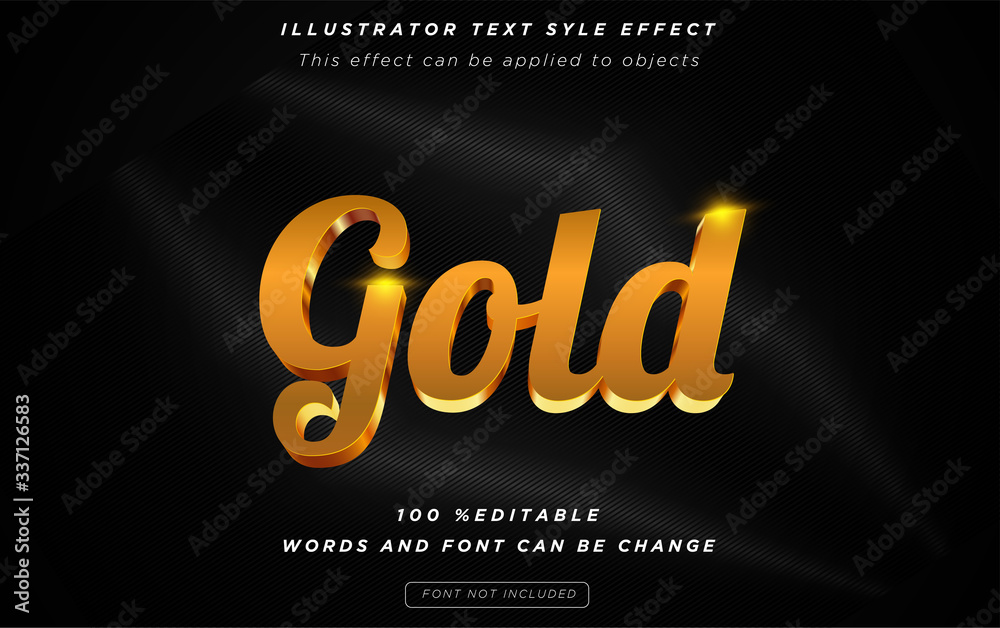 gold text effect style black background gradient vector premium Stock ...