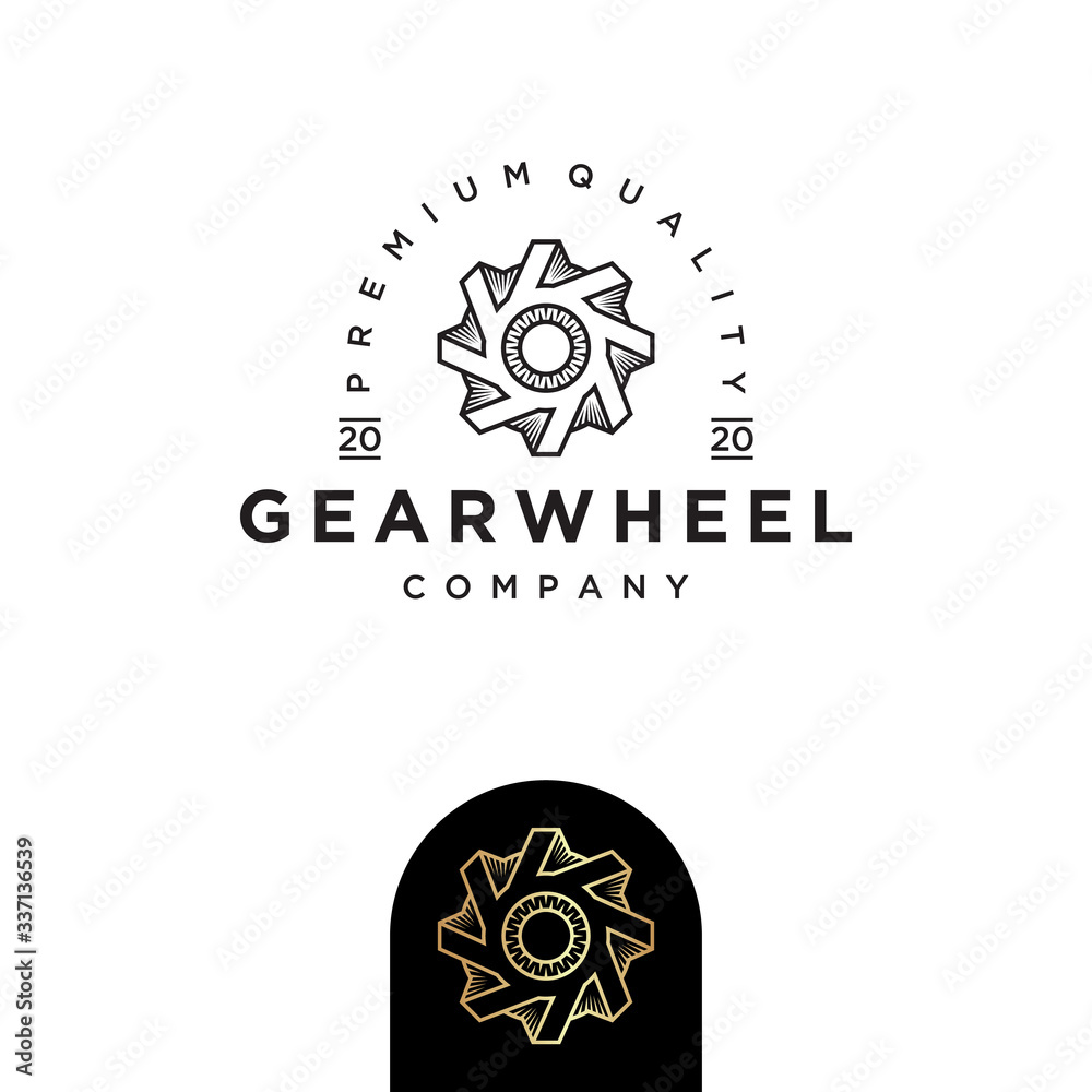Gear wheel logo design template Stock Vector | Adobe Stock