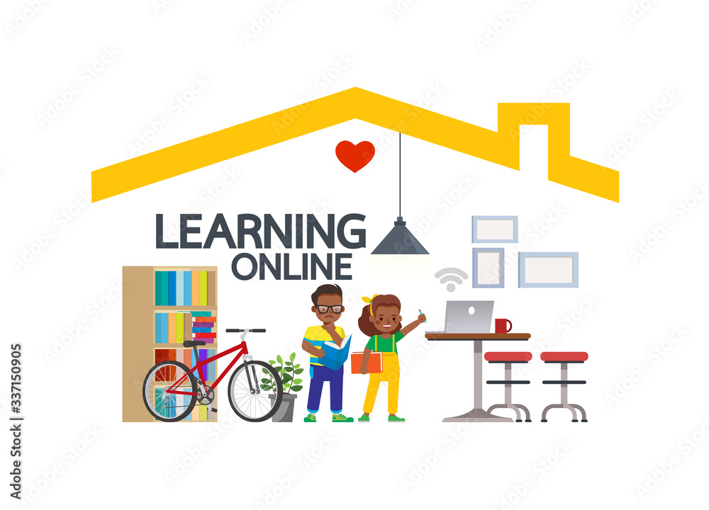 Distance learning online education classes for children during ...