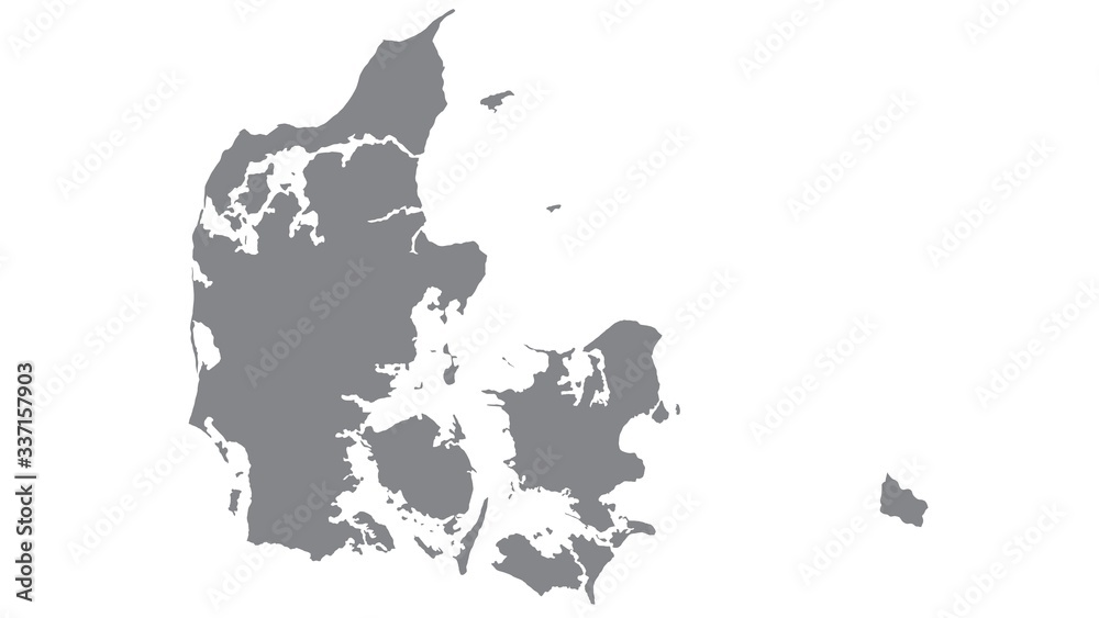 Denmark map with gray tone on white background,illustration,textured ...