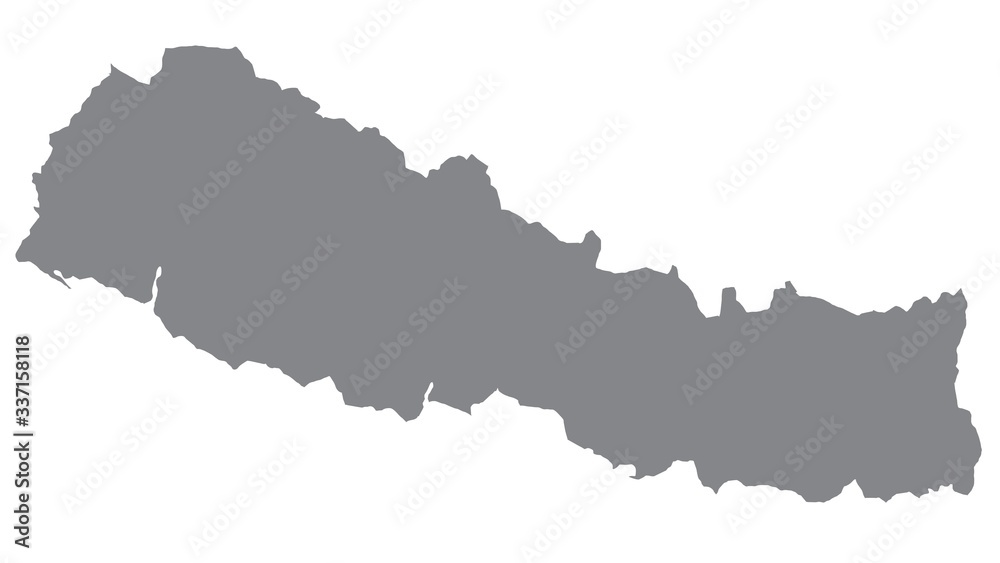 Nepal map with gray tone on white background,illustration,textured ...