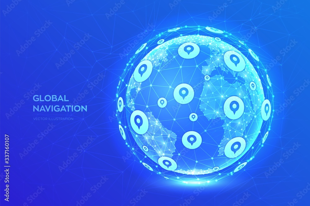 Global Positioning System. GPS location services. Navigation concept ...