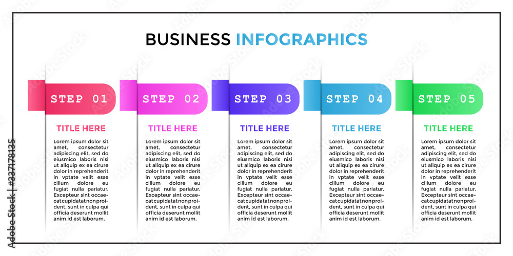 Business Infographics presentation template with steps or options. Used ...