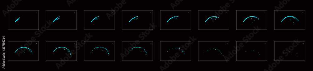 Sprite sheet of a waterfall. Animation for game, cartoon, motion or ...