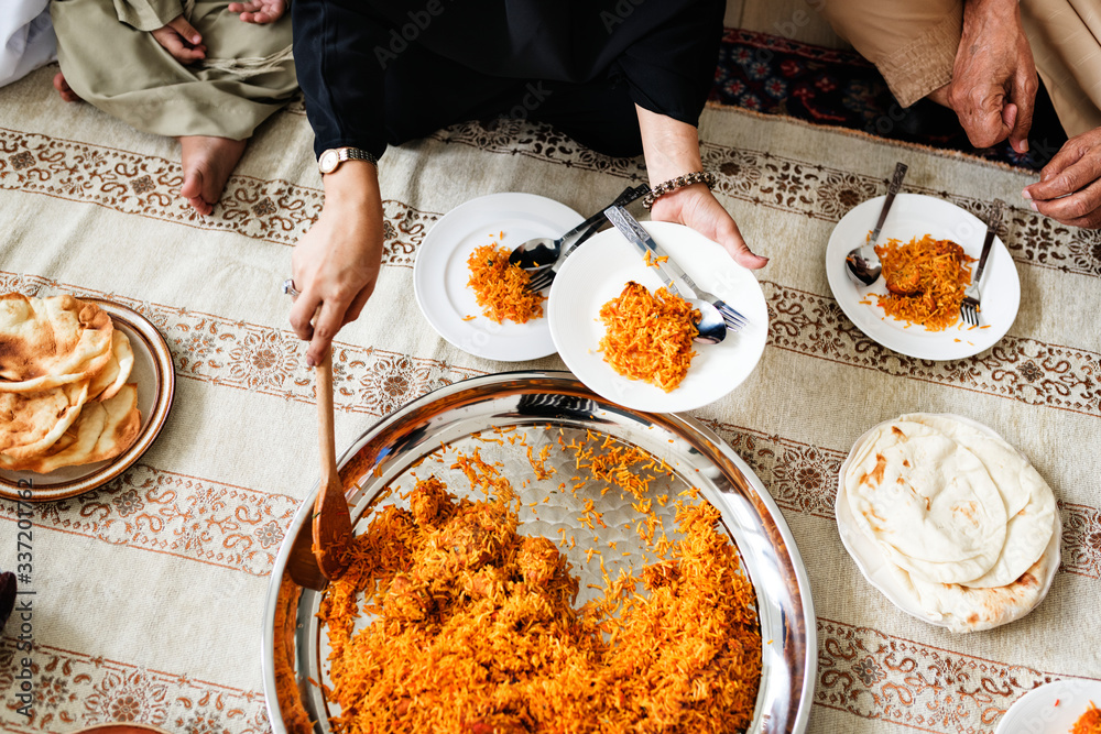 Muslim rice dish biryani for the whole family Stock Photo | Adobe Stock