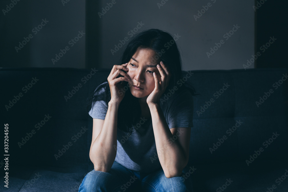 sad woman.depressed emotion panic attacks alone young people fear ...