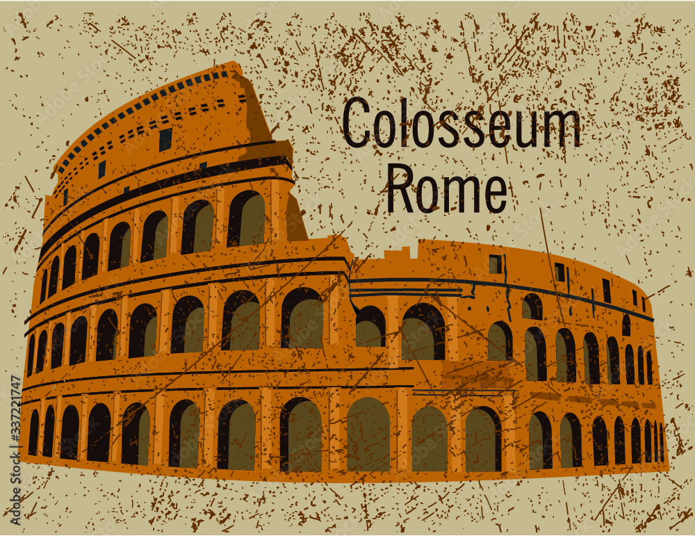 Coliseum in Rome, Italy vector. Colosseum hand drawn illustration ...