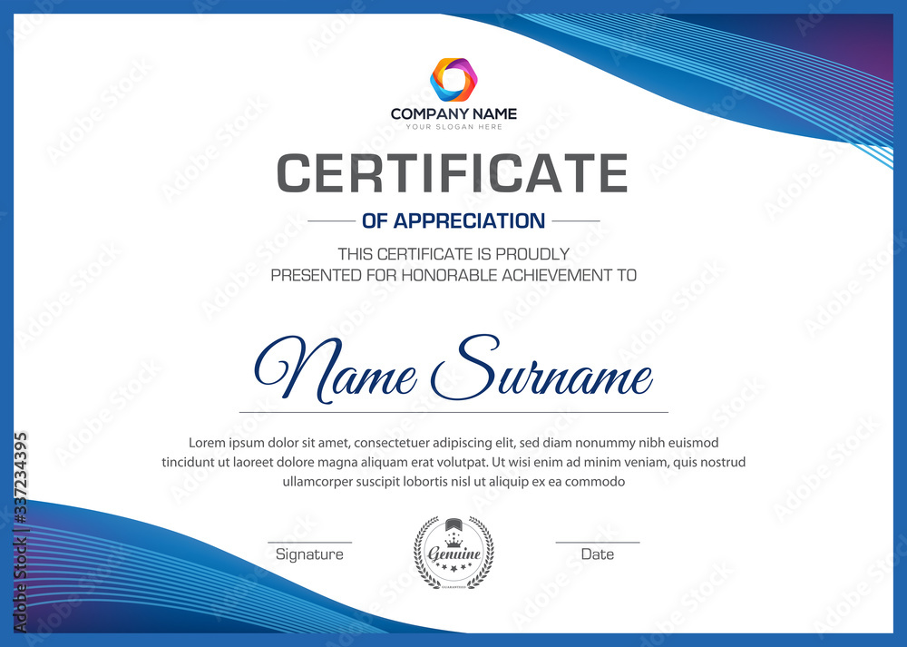 Vector creative multipurpose professional certificate design for all ...