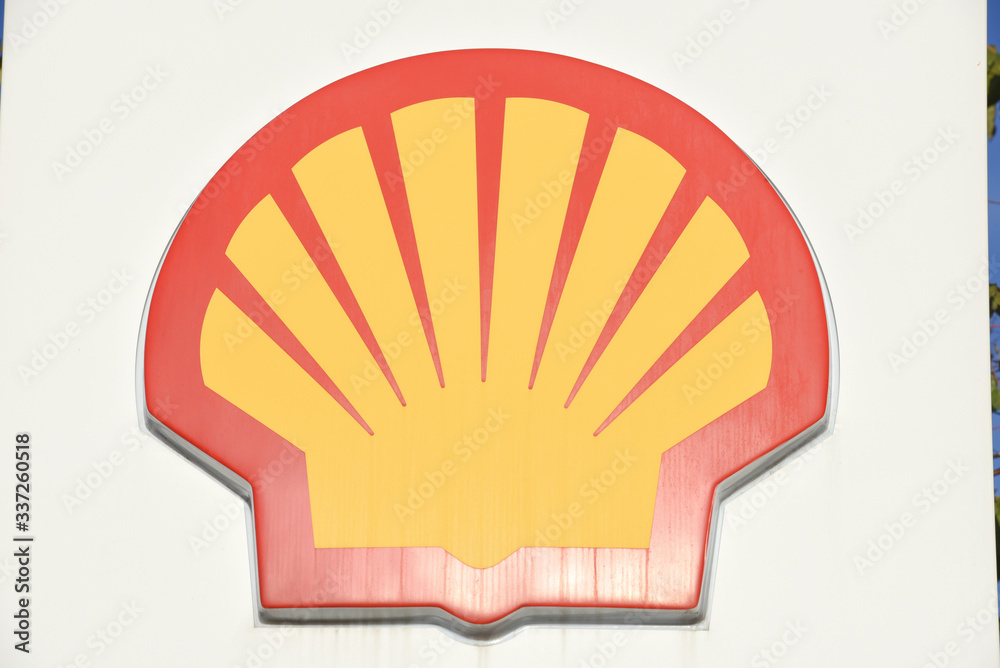 Logo sign of Shell gas station at Lugano on Switzerland Stock Photo ...