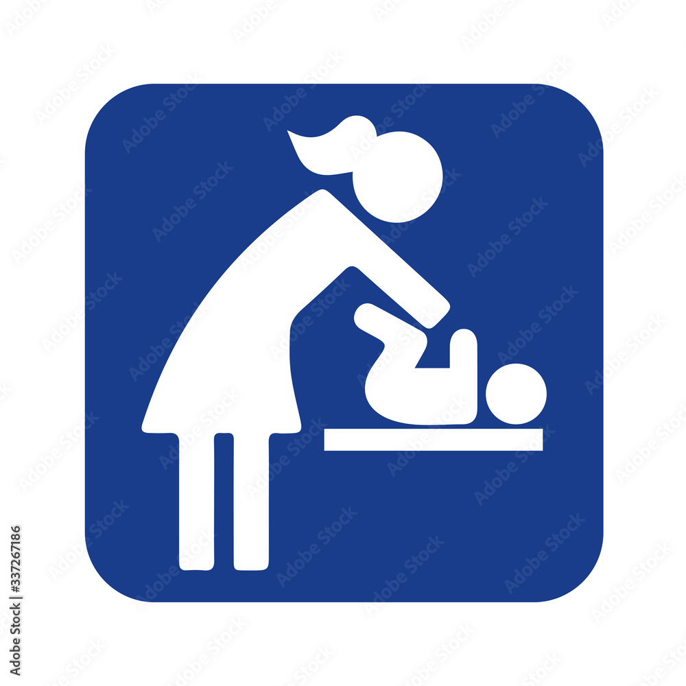 carte ou bandeau pour le change d'un bébé avec une femme et son bébé en ...