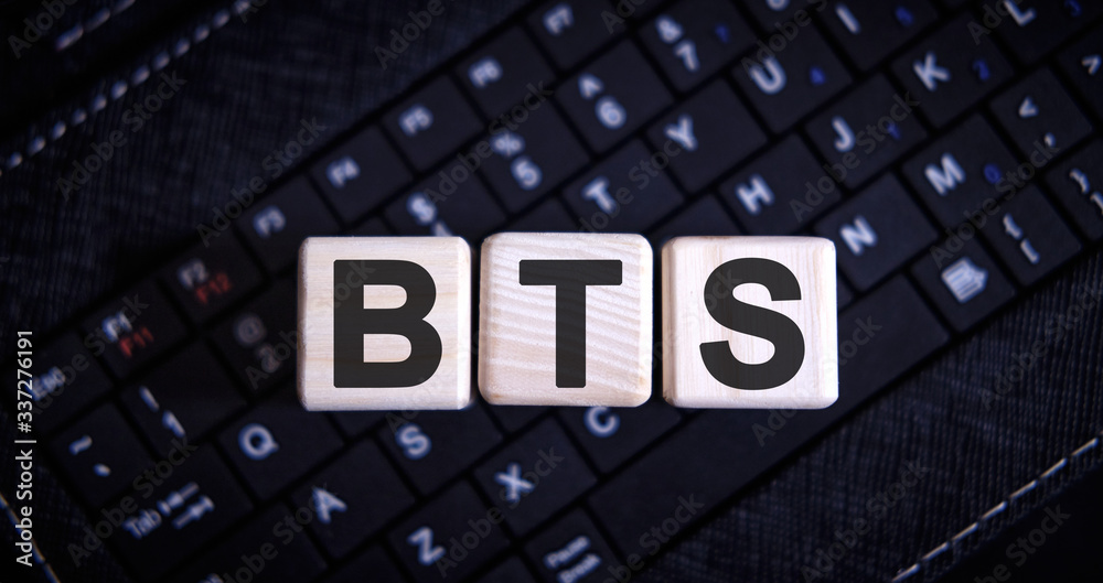 BTS word concept on cubes on the keyboard Stock Photo | Adobe Stock