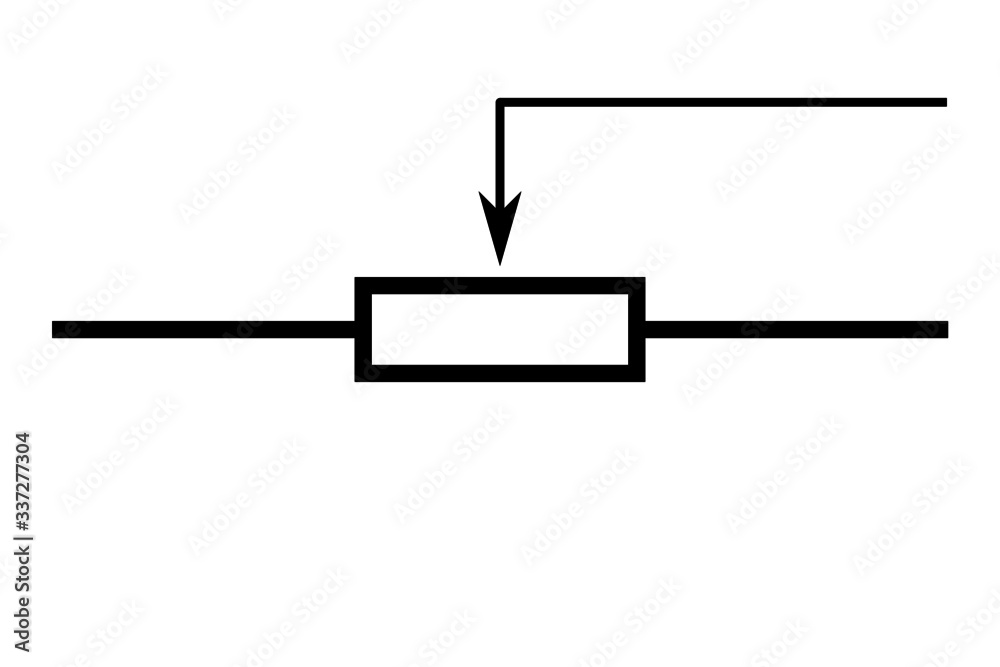 Adjustable resistor symbol Stock Vector | Adobe Stock