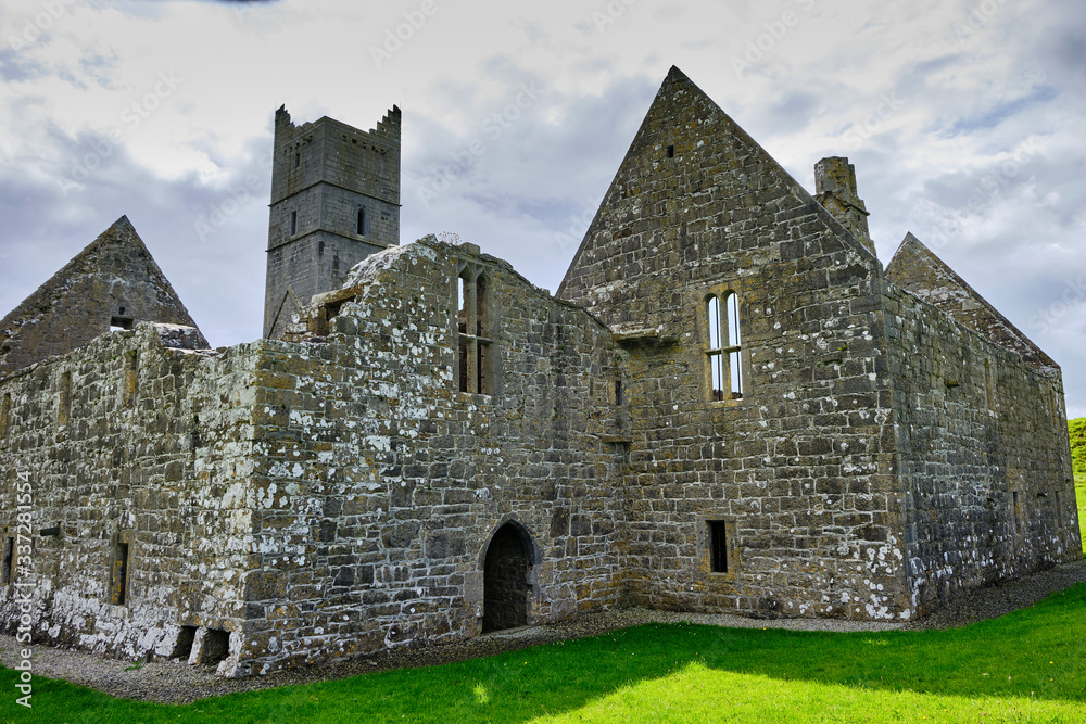 The ruins of the ancient medieval Franciscan abbey of Rosserk, on the ...