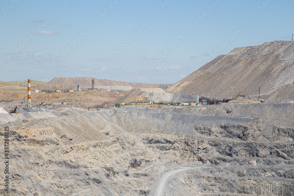 Big open pit magnezite quarry mine Stock Photo | Adobe Stock