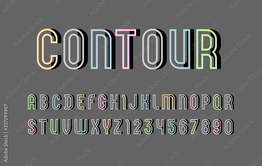 Modern font, modern trendy alphabet, stylish letters made of pastel ...