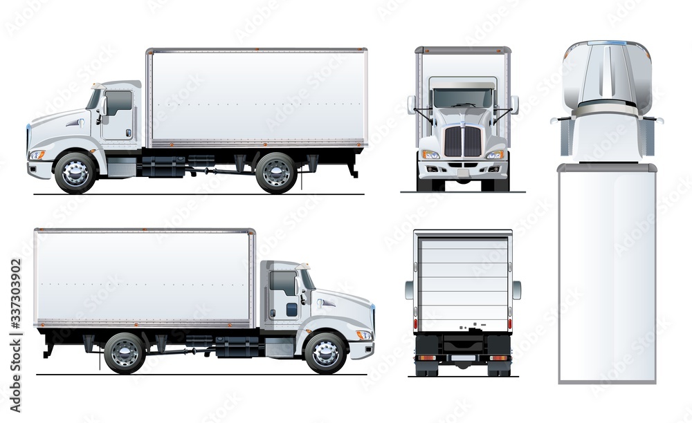 Vector truck template isolated on white for car branding and ...