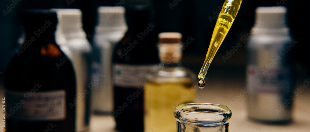 LIQUID DROPLETS IN A LABORATORY Stock Photo | Adobe Stock