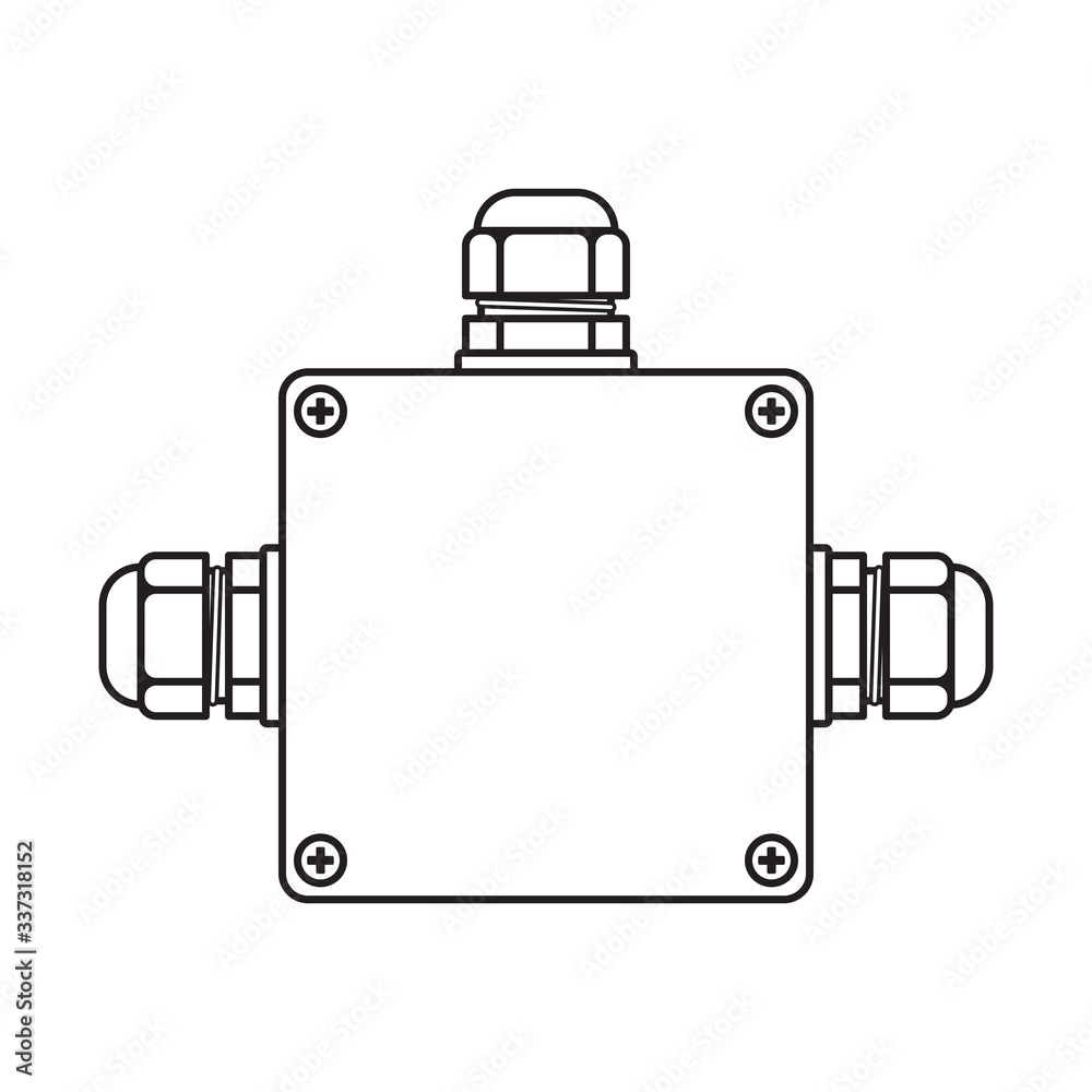 Instrument junction box with cable gland Stock Vector | Adobe Stock