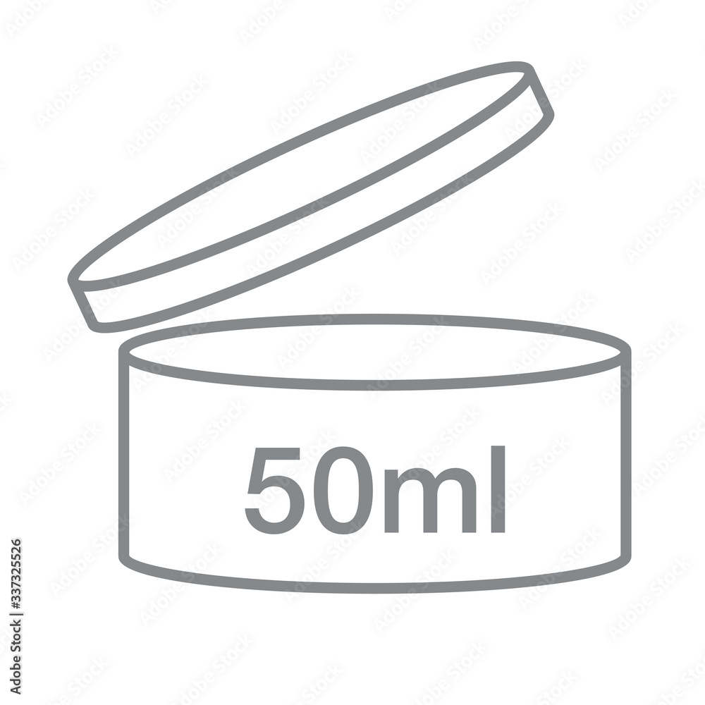 Liter l sign (l-mark) estimated volumes 50 milliliters (ml). Vector ...