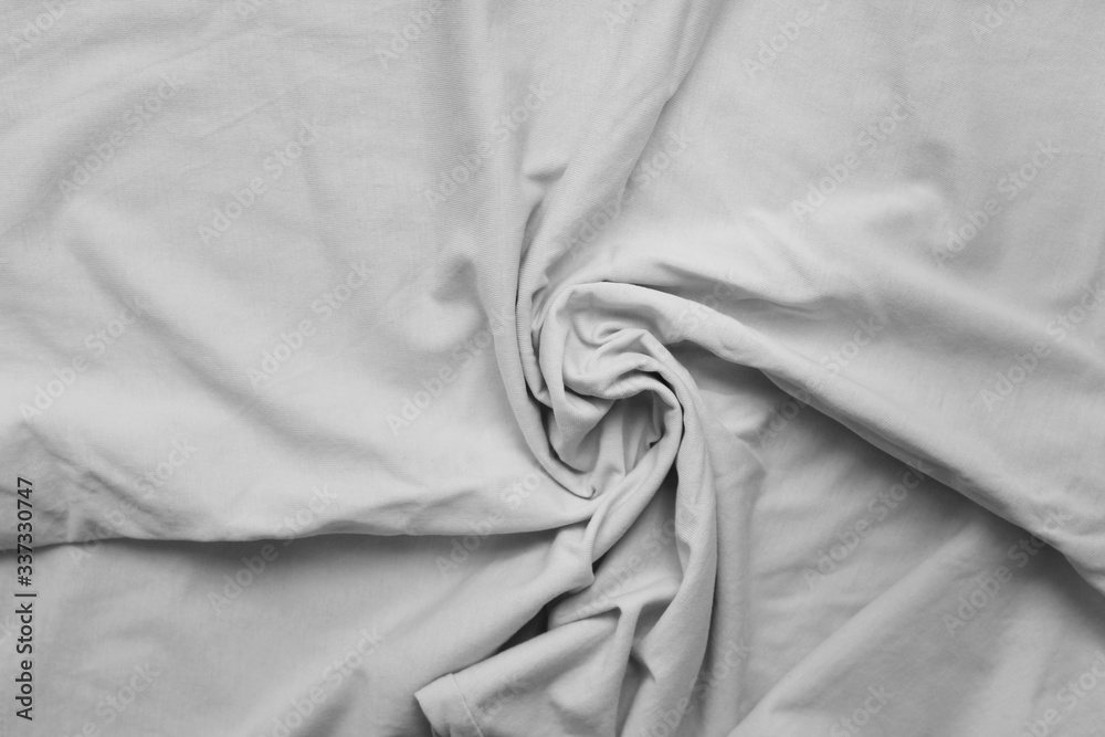 Crumpled white sheet texture background. Wrinkled soft white fabric ...