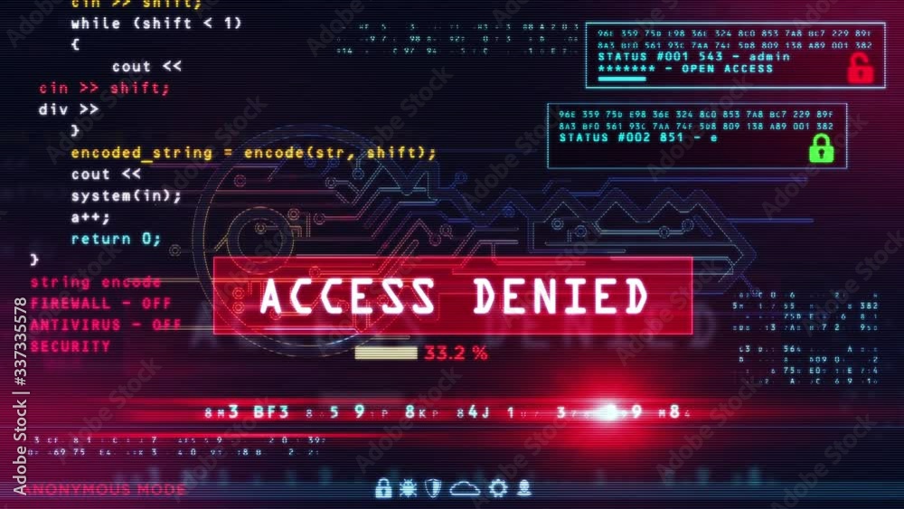 Cyber Attack And Illegal Access On Computer Screen Breach Network Security Hacking Cybercrime