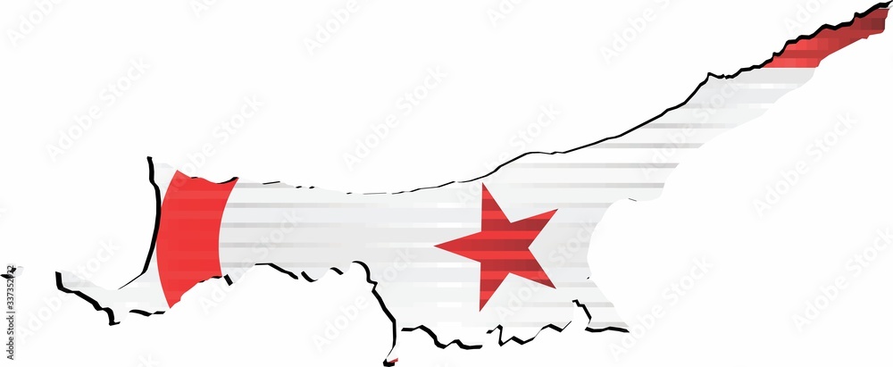 Shiny Grunge map of the Northern Cyprus - Illustration, Three ...