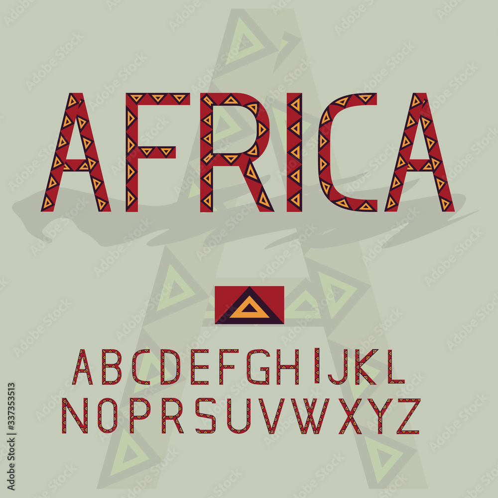 African ethnic font. Letters abc type set vector illustration Stock ...