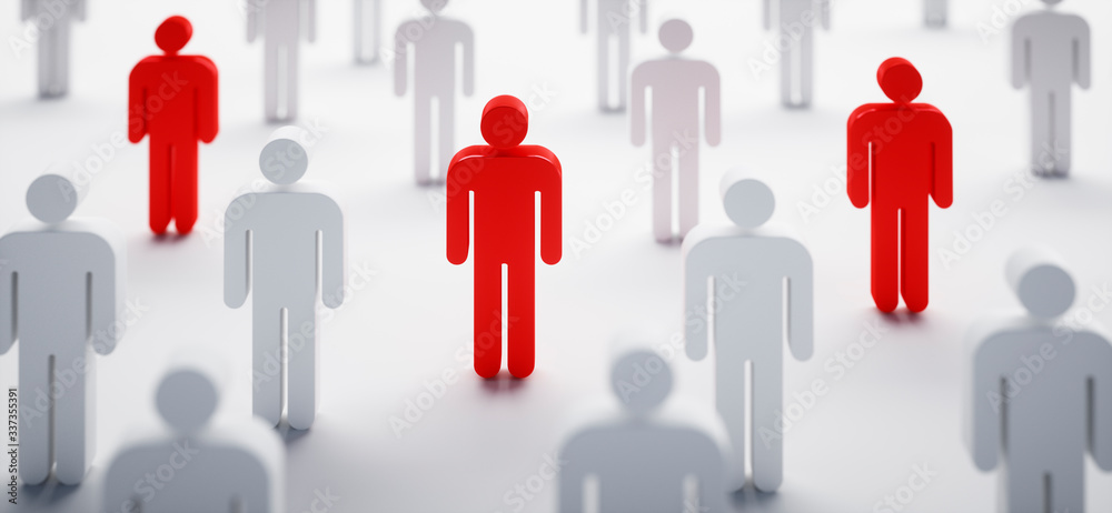 Social isolation - Self-isolation from society - 3D illustration Stock ...