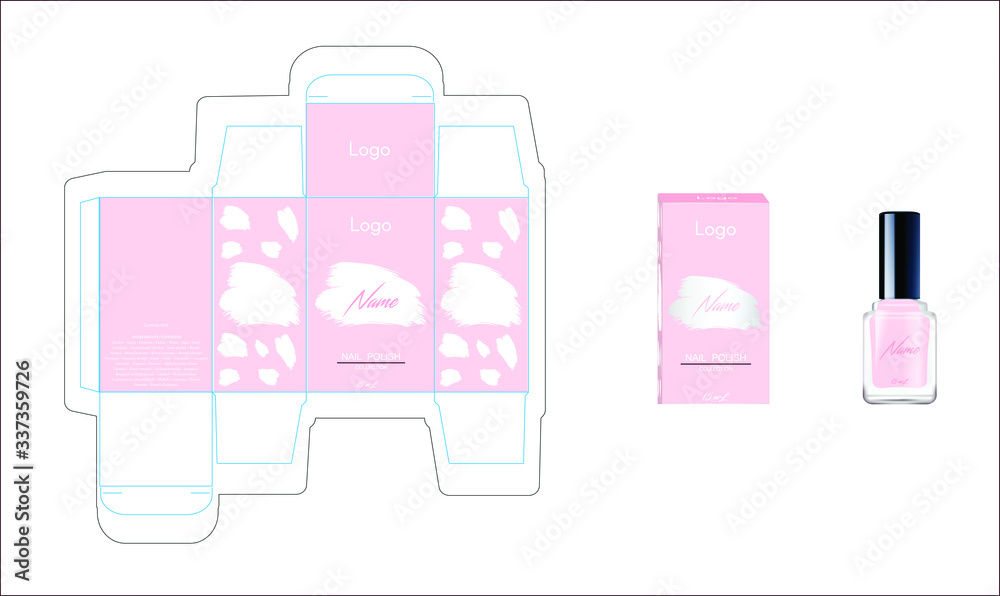 Packaging design, luxury nail polish template and mock up box for your ...