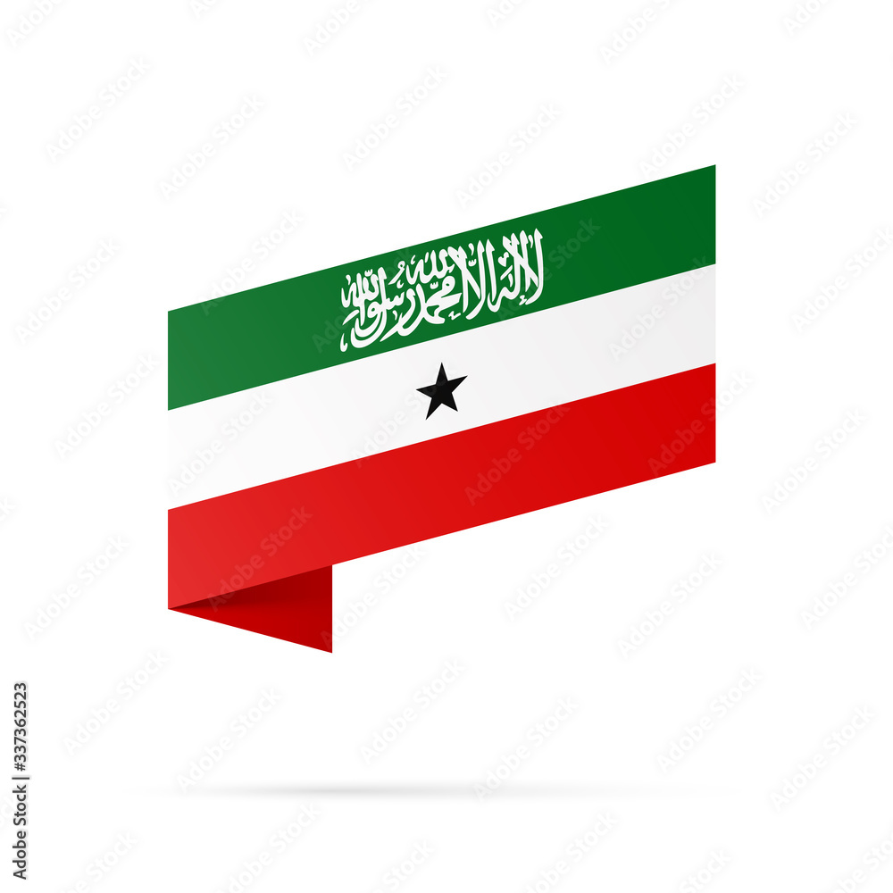 Somaliland flag state symbol isolated on background national banner ...