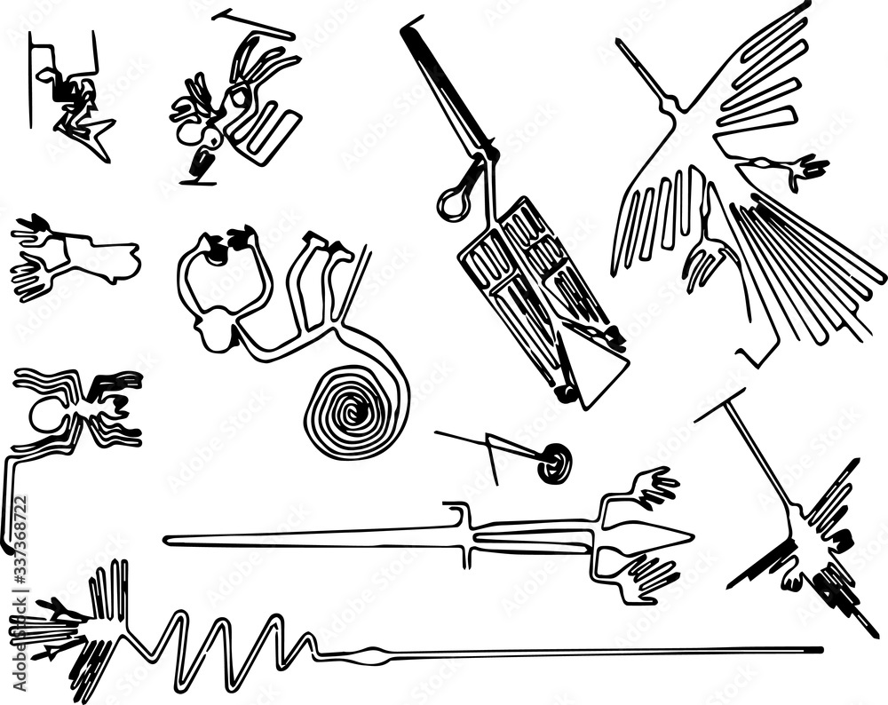 Vector illustration of Nazca Lines Stock Vector | Adobe Stock