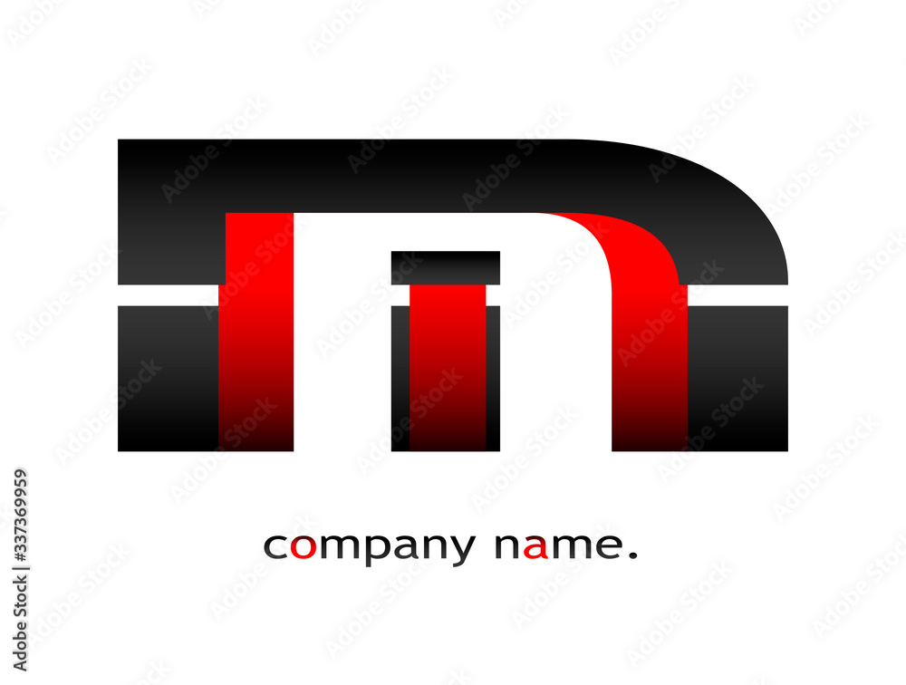 Initial Capital Letter M Font Type. Modern Company Logotype. Futuristic ...