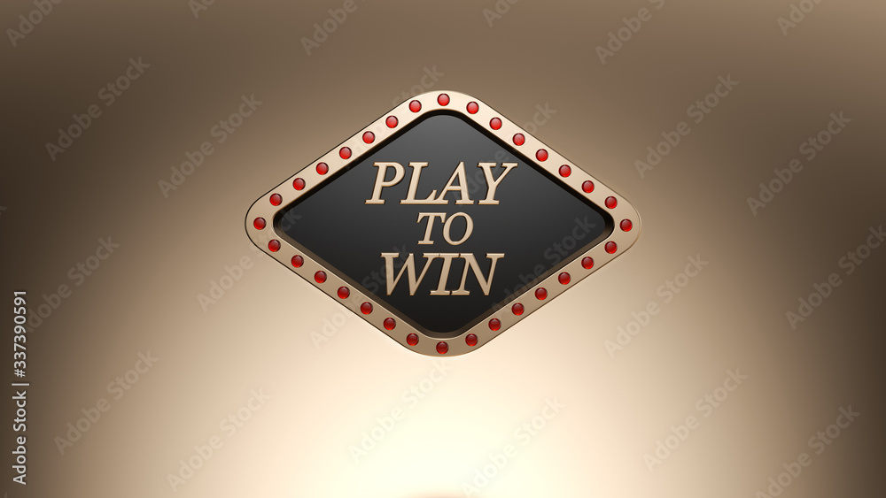 Play To Win Sign Shining Modern Golden Banner On The Gold Background ...
