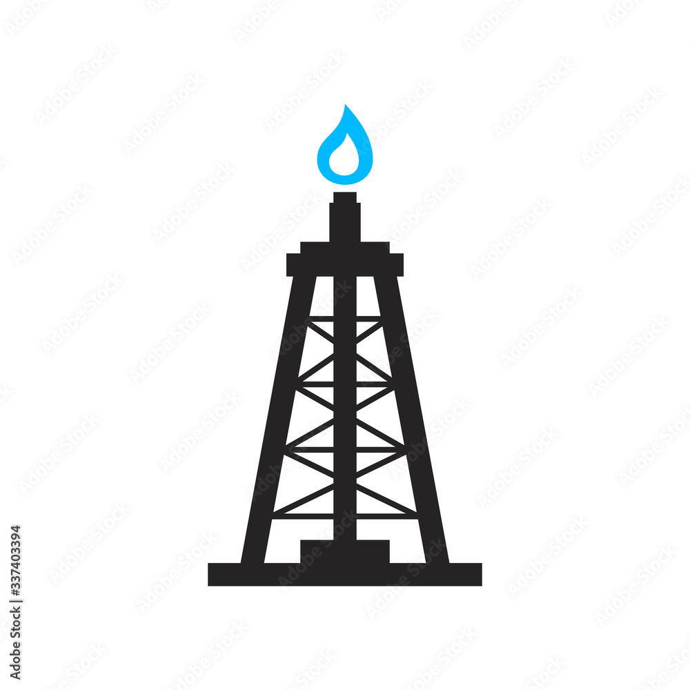 Gas And Oil Rig Icon Stock Vector | Adobe Stock