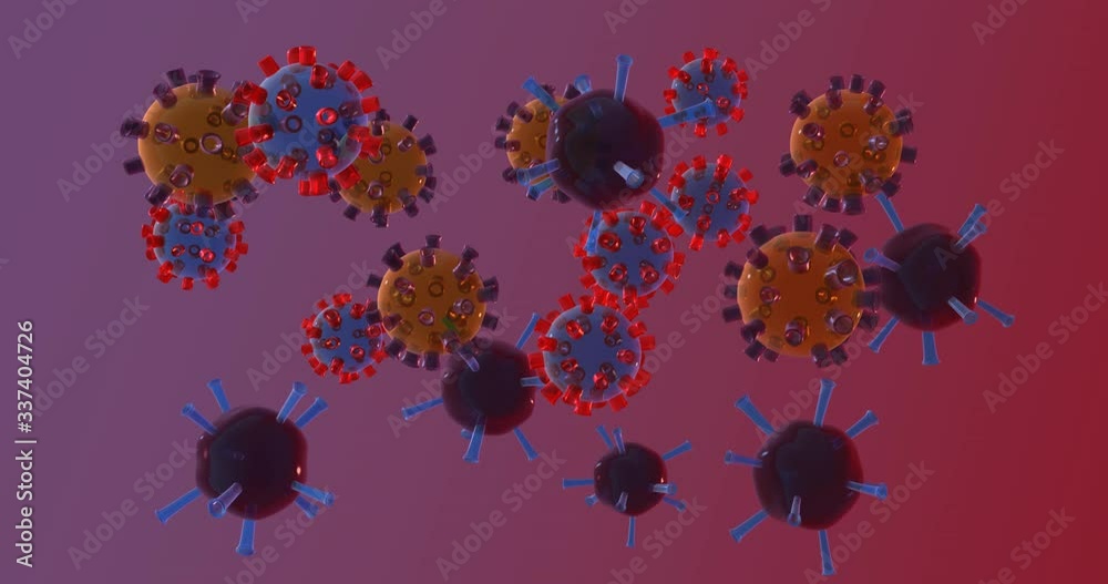3d rendered SARS-COV2 (COVID19), coronavirus particles suspended in air ...