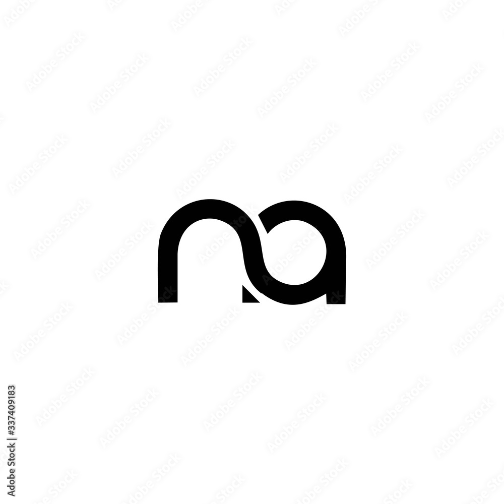 Initial Letter NA Rounded Lowercase Logo Stock Vector | Adobe Stock