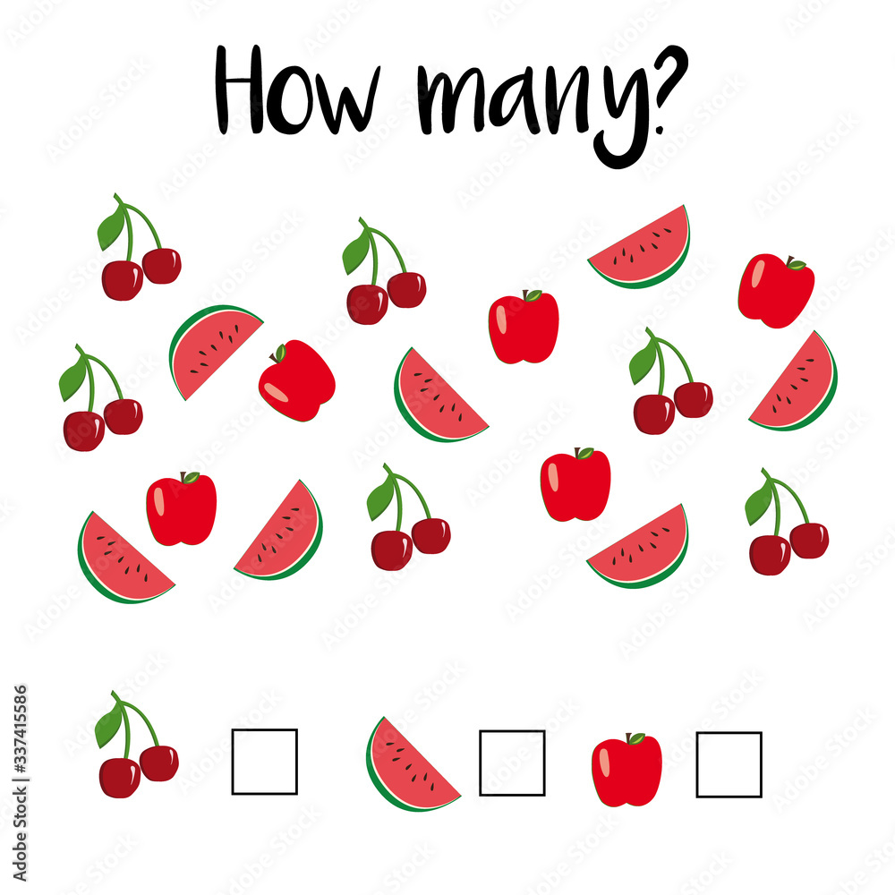 How many objects.Preschool Counting Activities. Printable worksheet ...